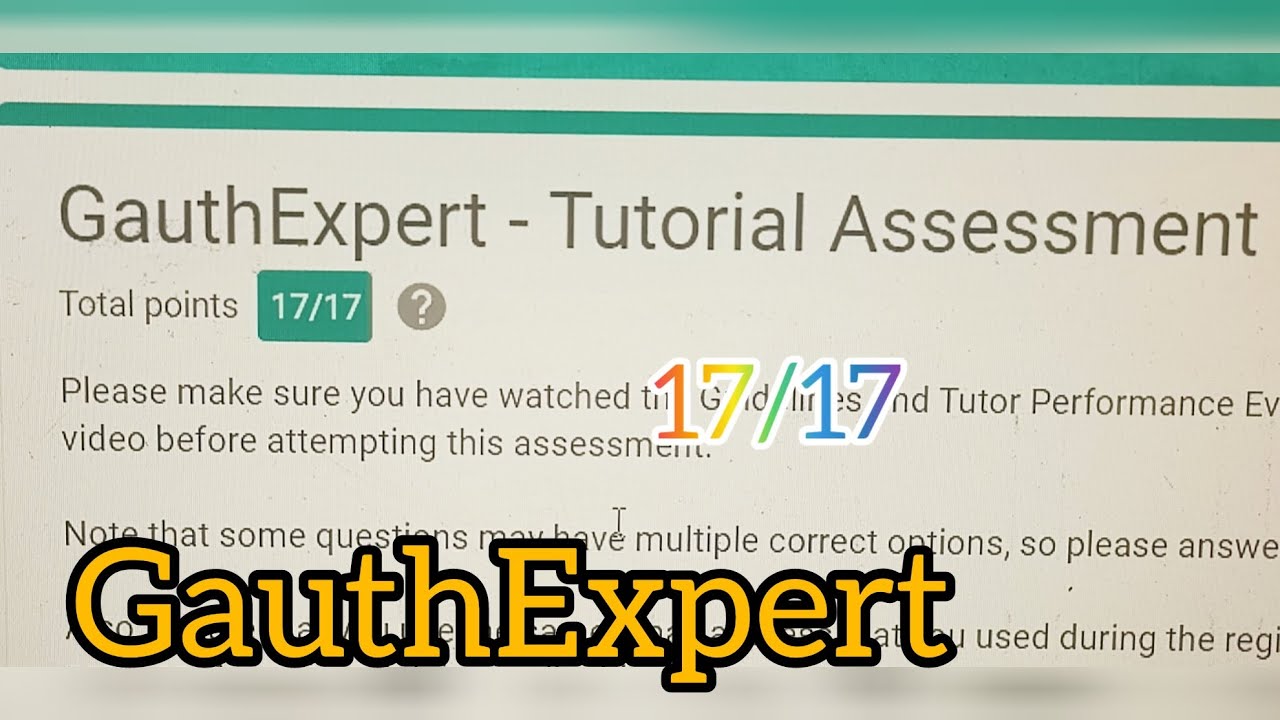 GauthExpert - tutorial assessment || To become Maths Expert || 17/17 ...