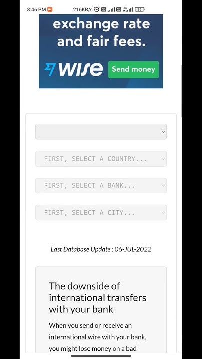 How to find Swift code online। Swift code kise pata kare - YouTube