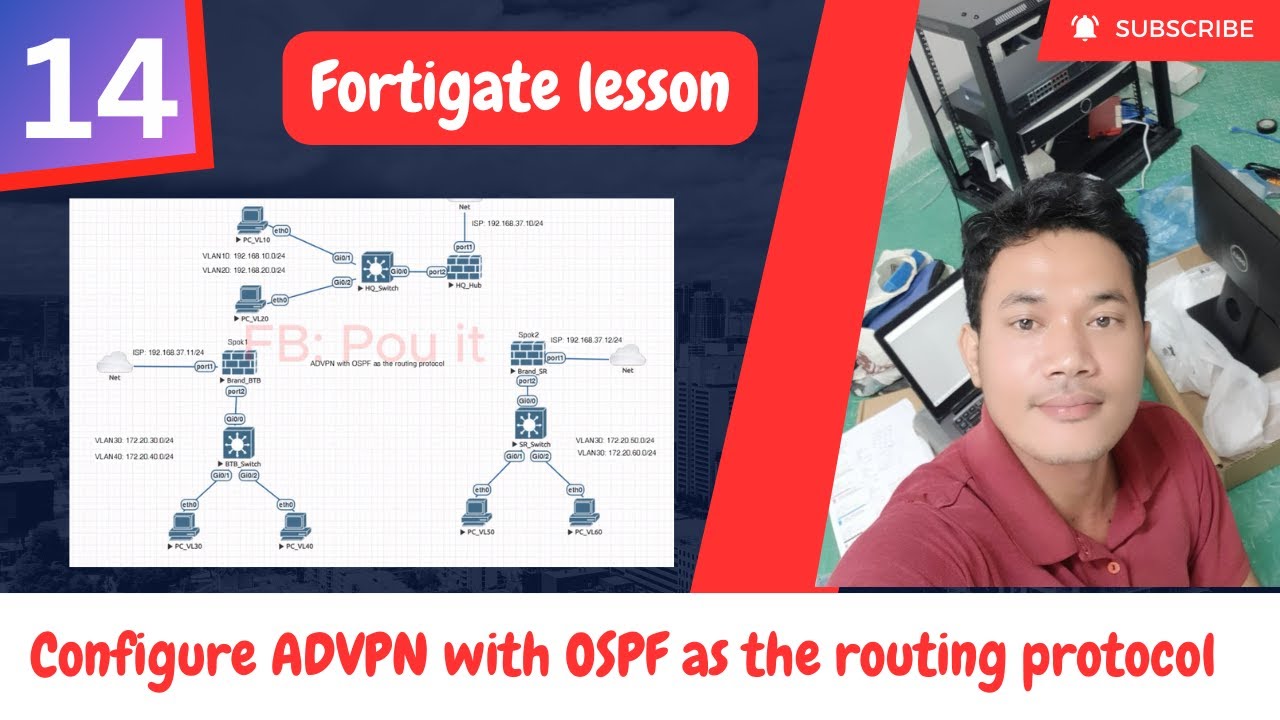 14 How to Configure ADVPN with OSPF as the routing protocol - YouTube
