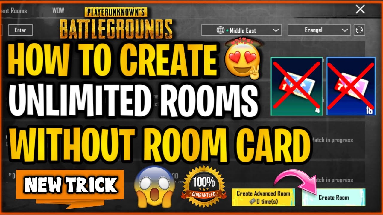 How To Create Room Without Room Card In Pubg | Make Unlimited Rooms ...