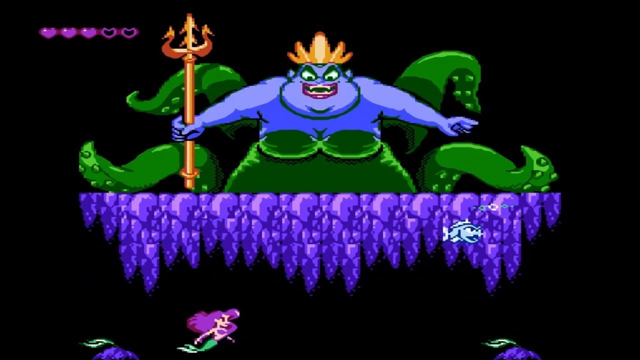 Little Mermaid, The 1991 (NES) Games Videojuegos 4K Walkthrough - YouTube
