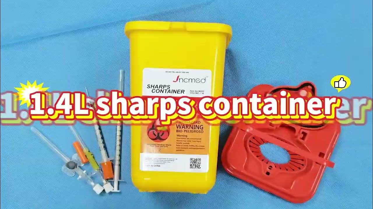 Canada Popular 1.4L Disposal Sharps Container For Needle - YouTube