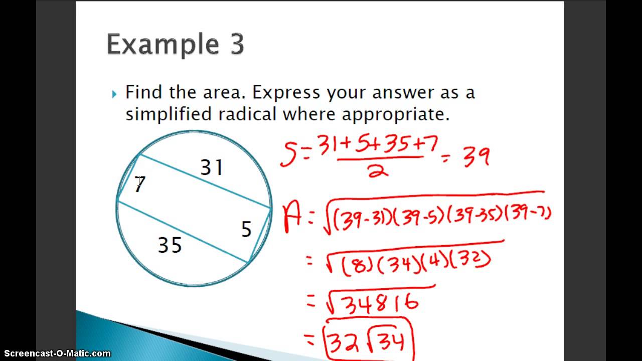 11.8 - Hero's and Brahmagupta's Formula - YouTube