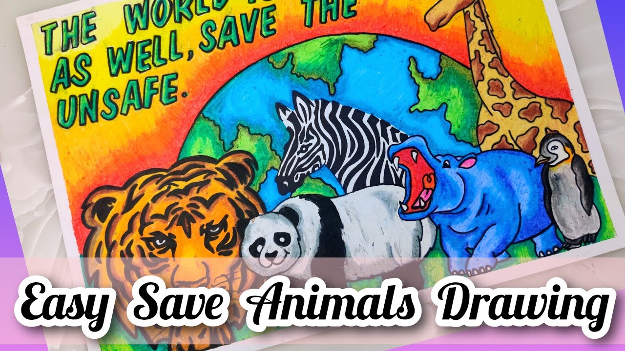 World wildlife day drawing/animal day drawing/Preserve our wildlife ...