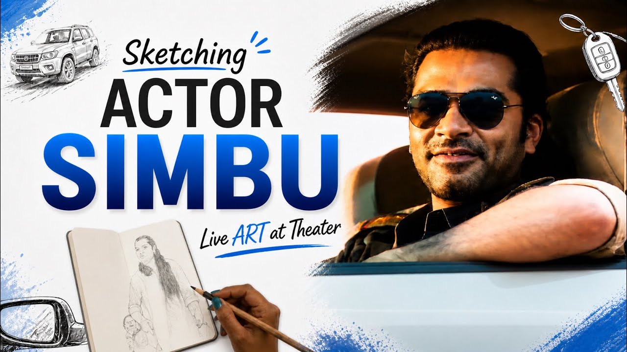 Pencil sketch of #actor #simbu at #theatre | #silambarasan | #movie | # ...