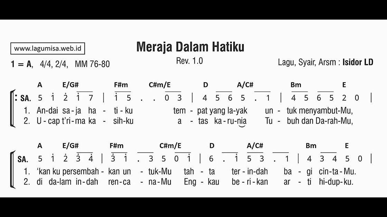 Meraja Dalam Hatiku (Ciptaan: Isidor LD) - Koor Paroki Cideng - YouTube
