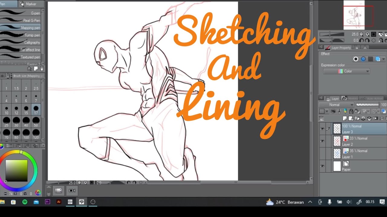 Sketching & Lining | Clip Studio Paint #clipstudiopaint #speedpainting ...