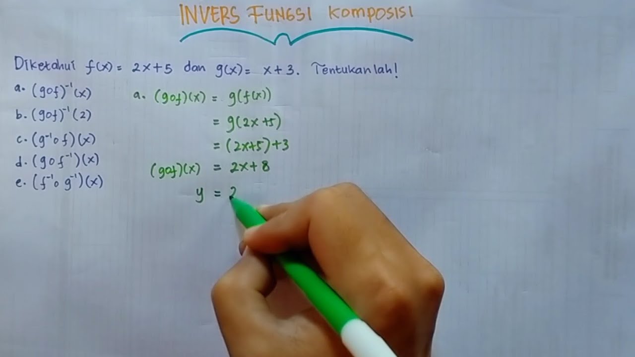 Invers Fungsi Komposisi, Fungsi Linear, Kuadrat, rasional, irasional ...