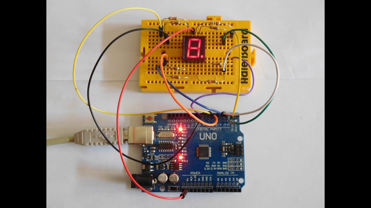 7-segment display: displaying numbers with Arduino - YouTube