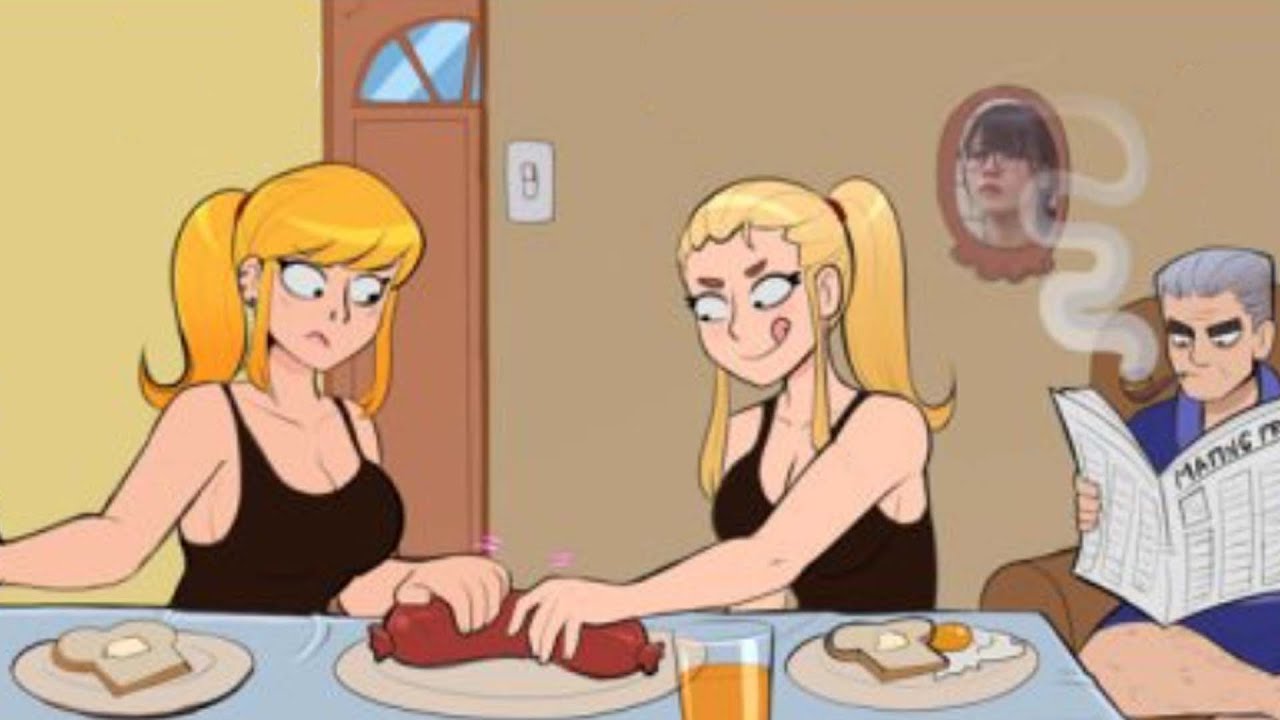 The sisters couldn't share the sausage, but dad solved the problem ...