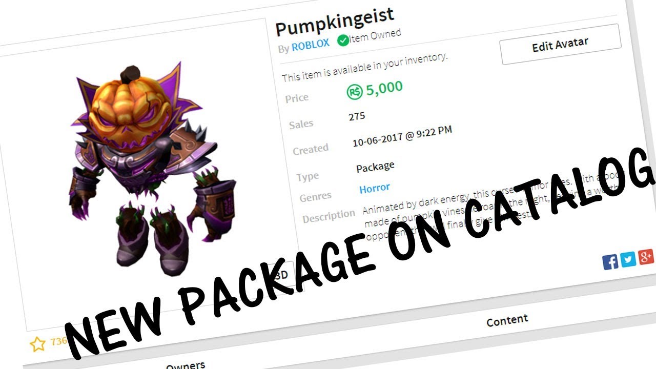 ROBLOX- NEW PACKAGE ON CATALOG (Pumpkingeist) (BUYING) - YouTube