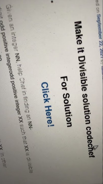 Make it divisible solution codechef - YouTube