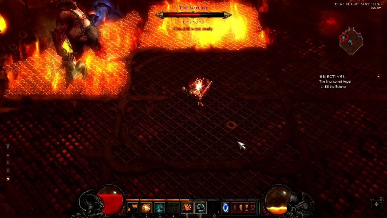 Diablo 3 Boss Fight: The Butcher. End of Act 1 - YouTube