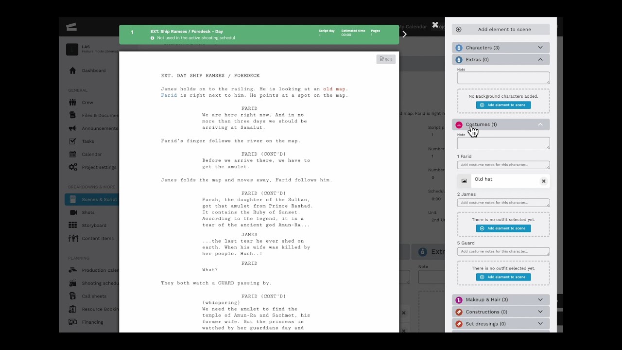 Script Breakdowns and Script Sides in Yamdu - YouTube
