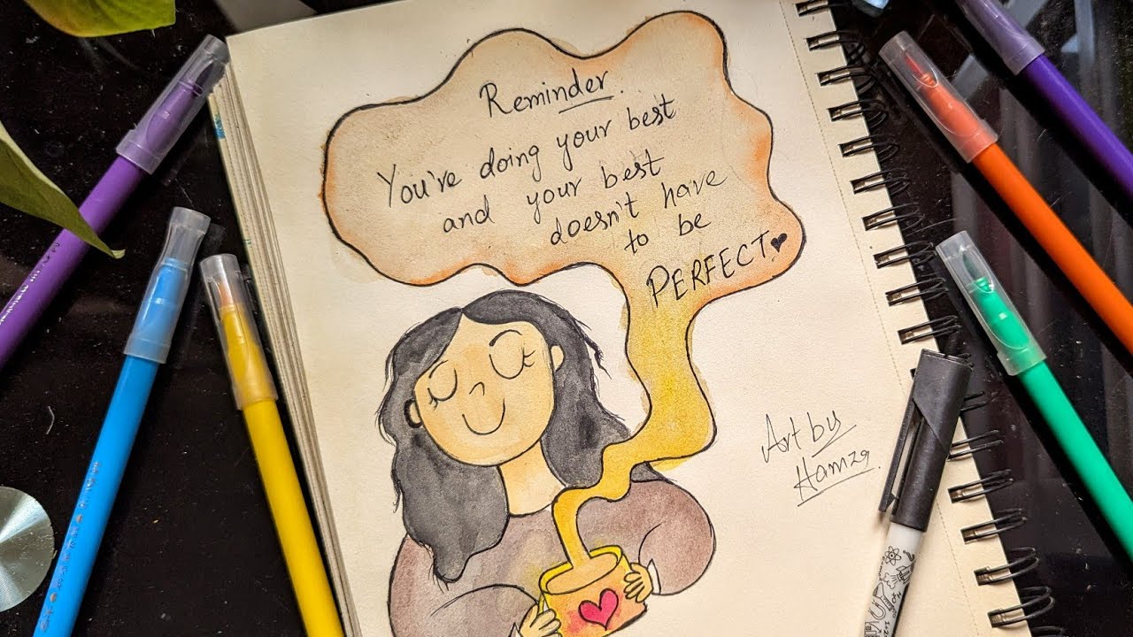 You're doing your best 💗💪 | Motivational Art | Easy Drawing Ideas - YouTube