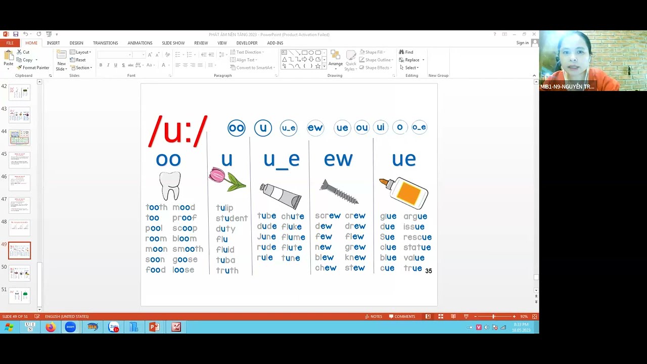day 18: sound long /uː/_ part 1 (page 35 sách phonics) - YouTube