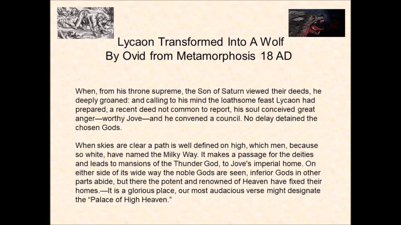 Lycaon by Ovid from Metamorphosis 18 AD - YouTube