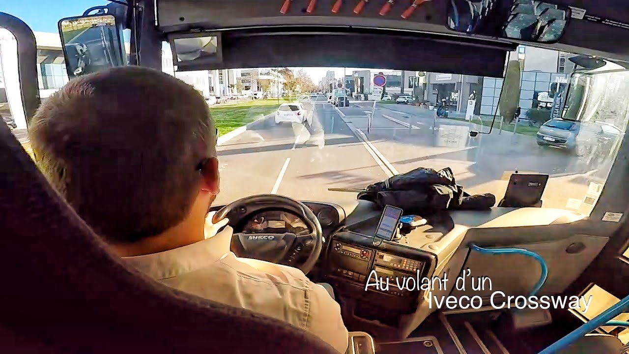 Au volant d'un Iveco Crossway Pop (Tector ZF6) - HLP Scolabus SLV7 ...