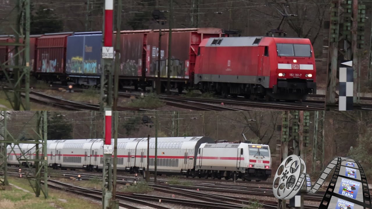Trainspotting #332 - 4k60 - BR152 151-7 mit Schiebewandwagen und BR146 ...