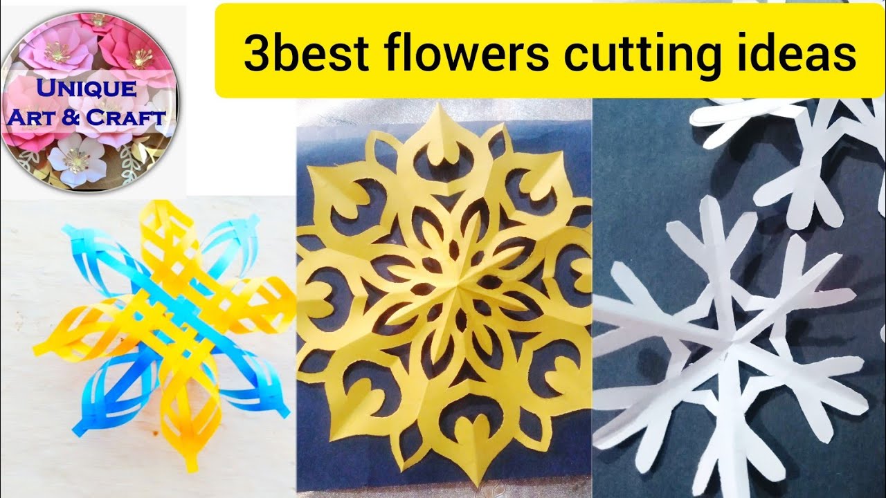 3 Best flowers cutting ideas|| How to cut easy paper flowers ||By ...
