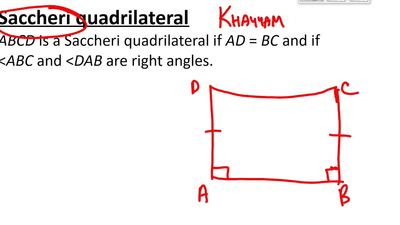 MATH335 Content - Saccheri / Khayyam Quadrilaterals and Lambert / al ...