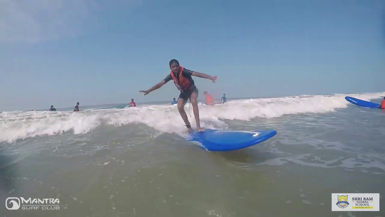 Surfing, Kayaking in Ocean at Mantra surf club in Mulki - YouTube