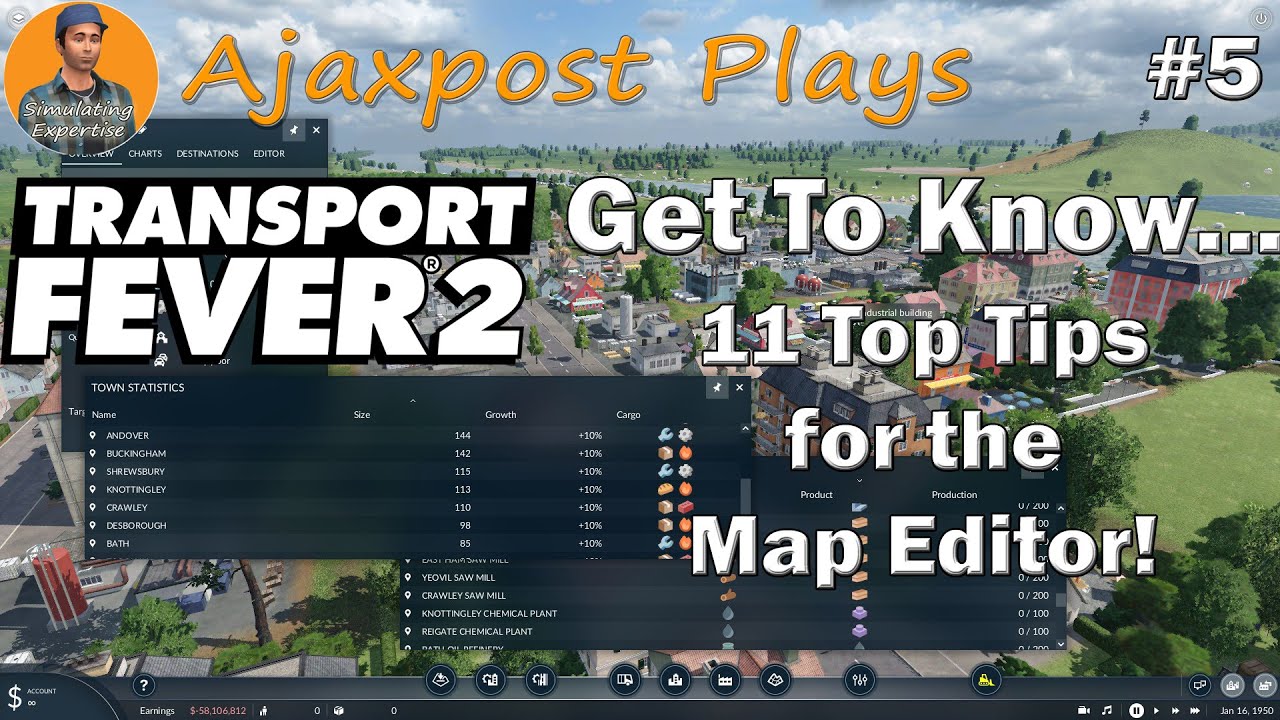 Transport Fever 2 : Get To Know : 11 Top Tips for the Map Editor - YouTube