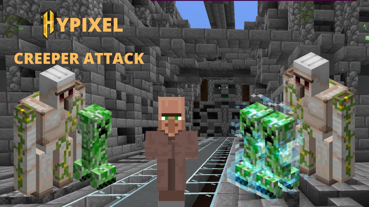 HYPIXEL CREEPER ATTACK FUN - MINECRAFT HYPIXEL CREEPER ATTACK - YouTube
