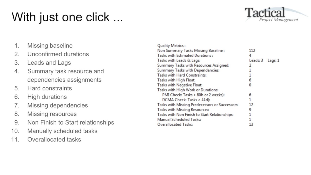 Microsoft Project Schedule Analyzer and Custom Filters - YouTube