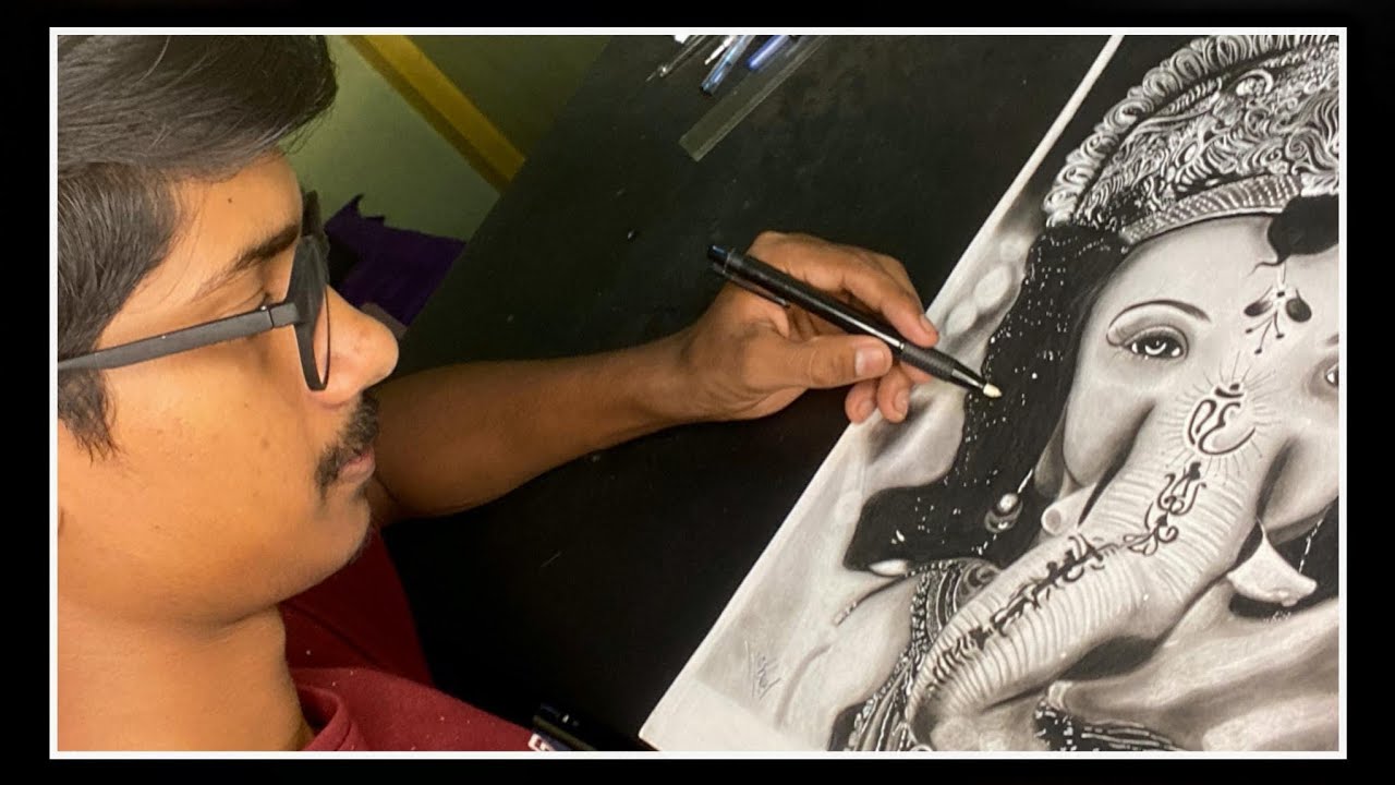 How to draw Shree Ganesh drawing #complete #art video - YouTube