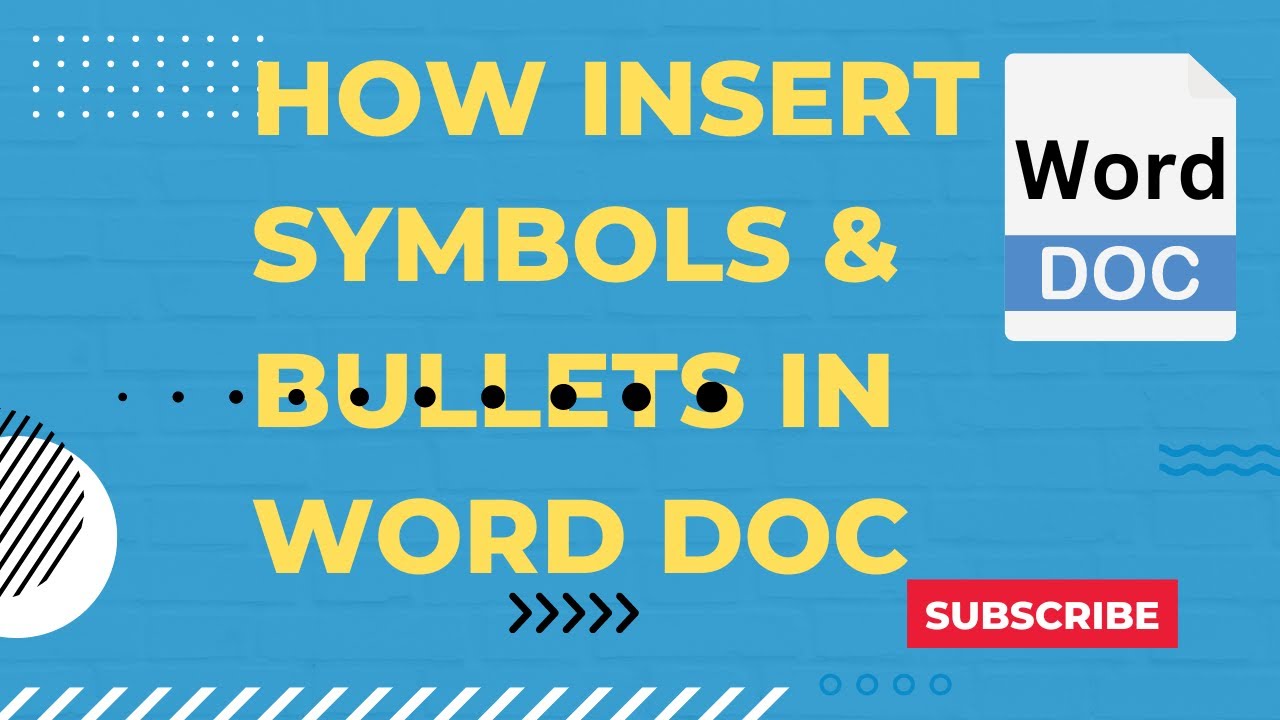 How to insert symbols,emoji,and bullet points in a word document - YouTube