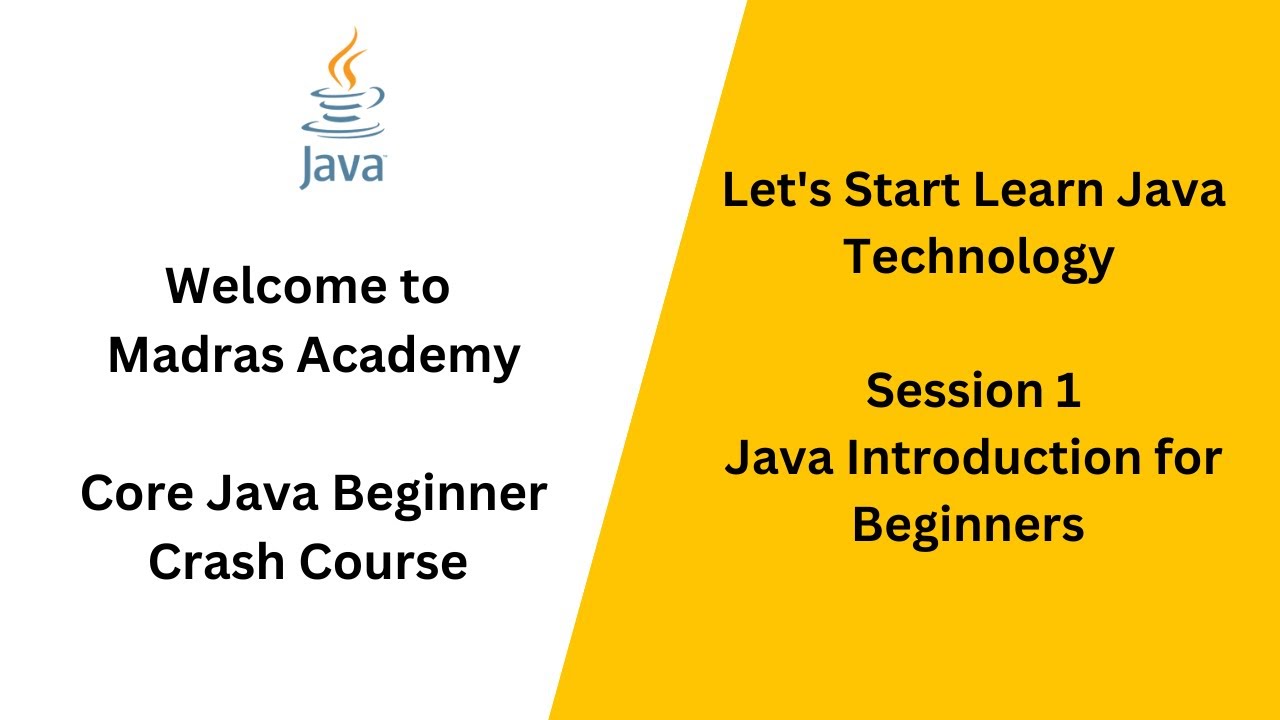 Core Java Beginner Crash Course | Java Introduction for Beginners ...