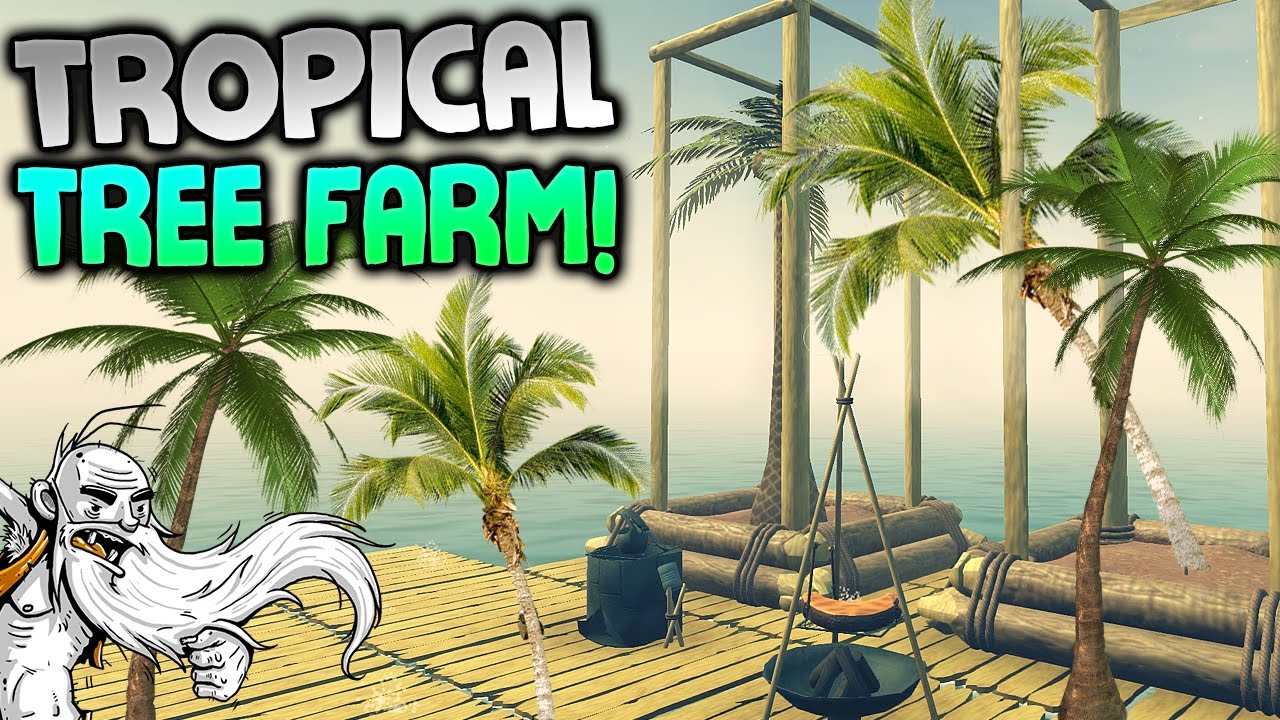 Raft Gameplay - "TROPICAL TREE FARM!!!" Walkthrough Let's Play - YouTube
