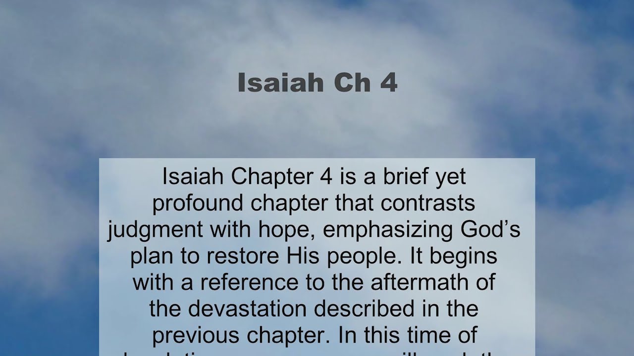 Isaiah Chapter 4 summary and read together - YouTube