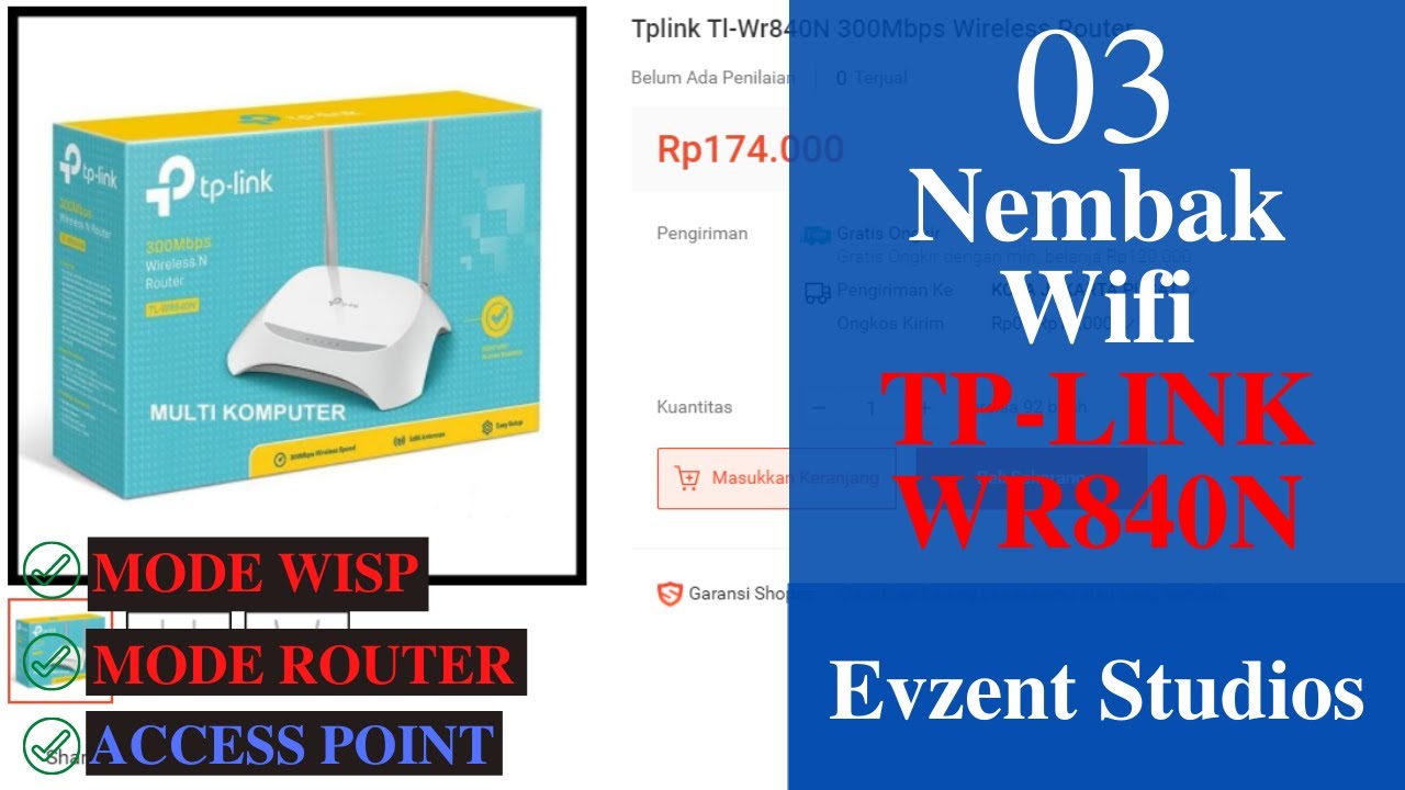 Tutorial cara nembak wifi menggunakan TPLink WR840N - YouTube