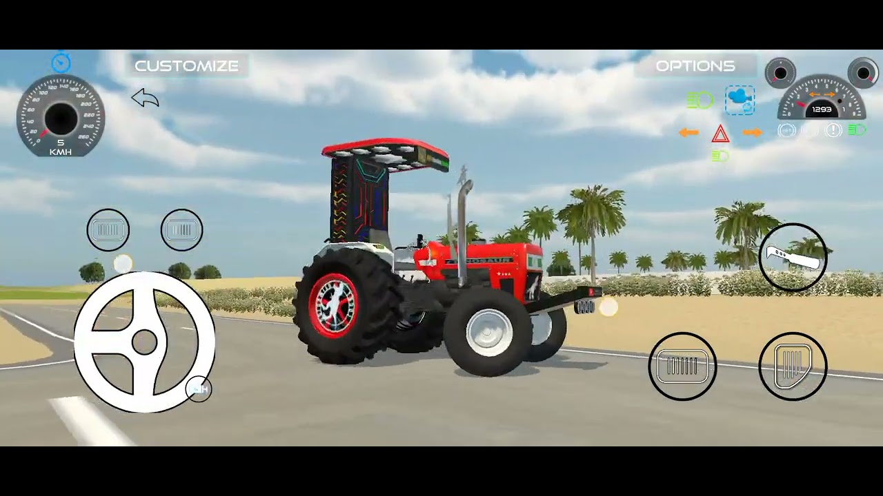 855 sawraj tractor full modified gaming tractor stunt - YouTube