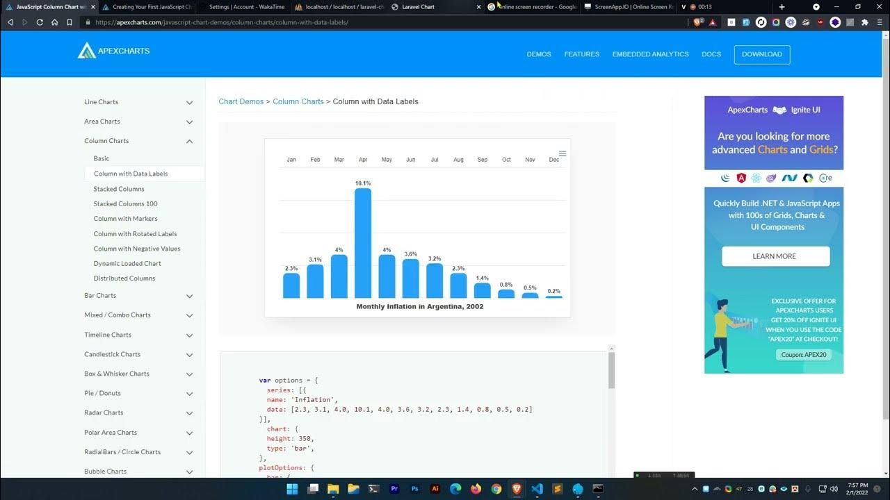 Make charts in Laravel - YouTube