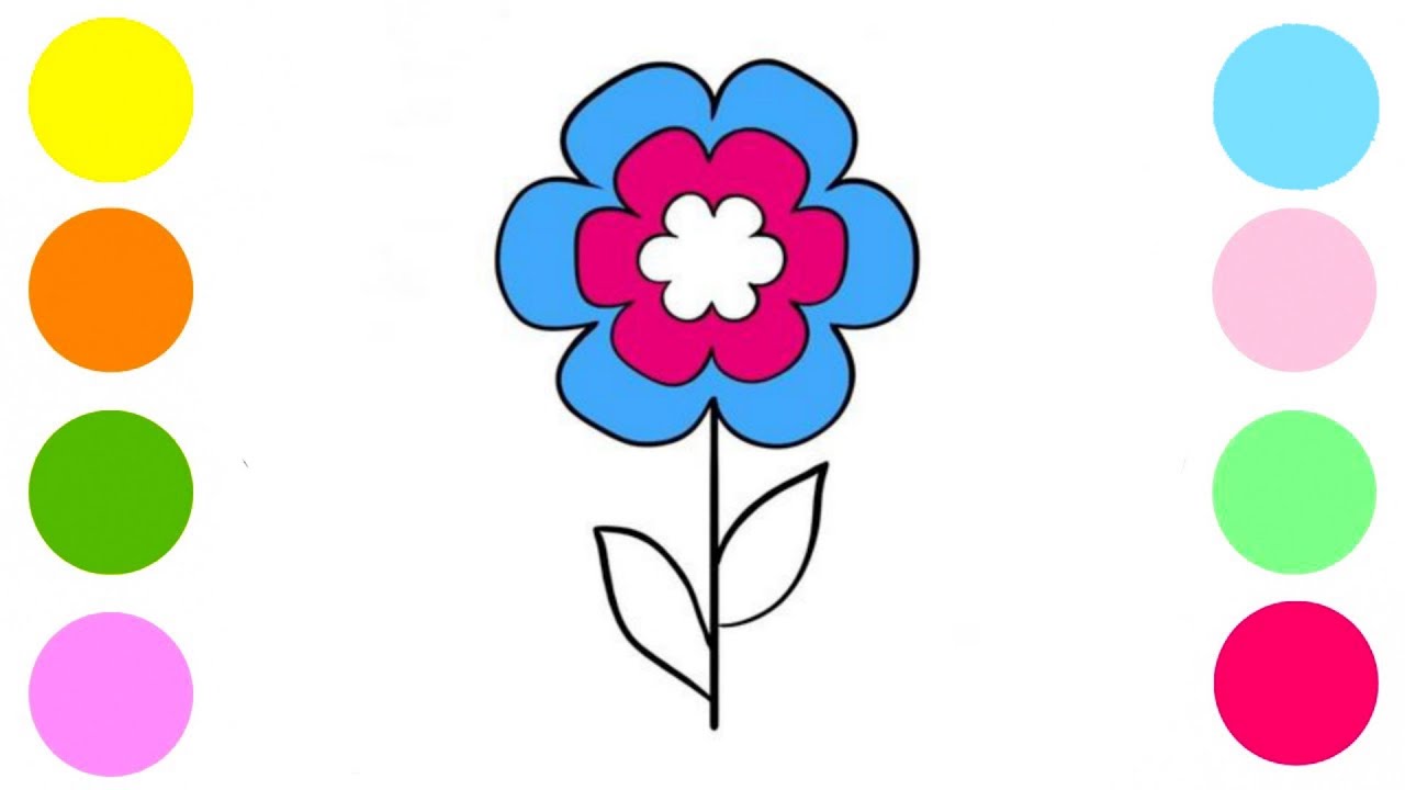 How to Draw a Flower Step by Step for Kids - YouTube