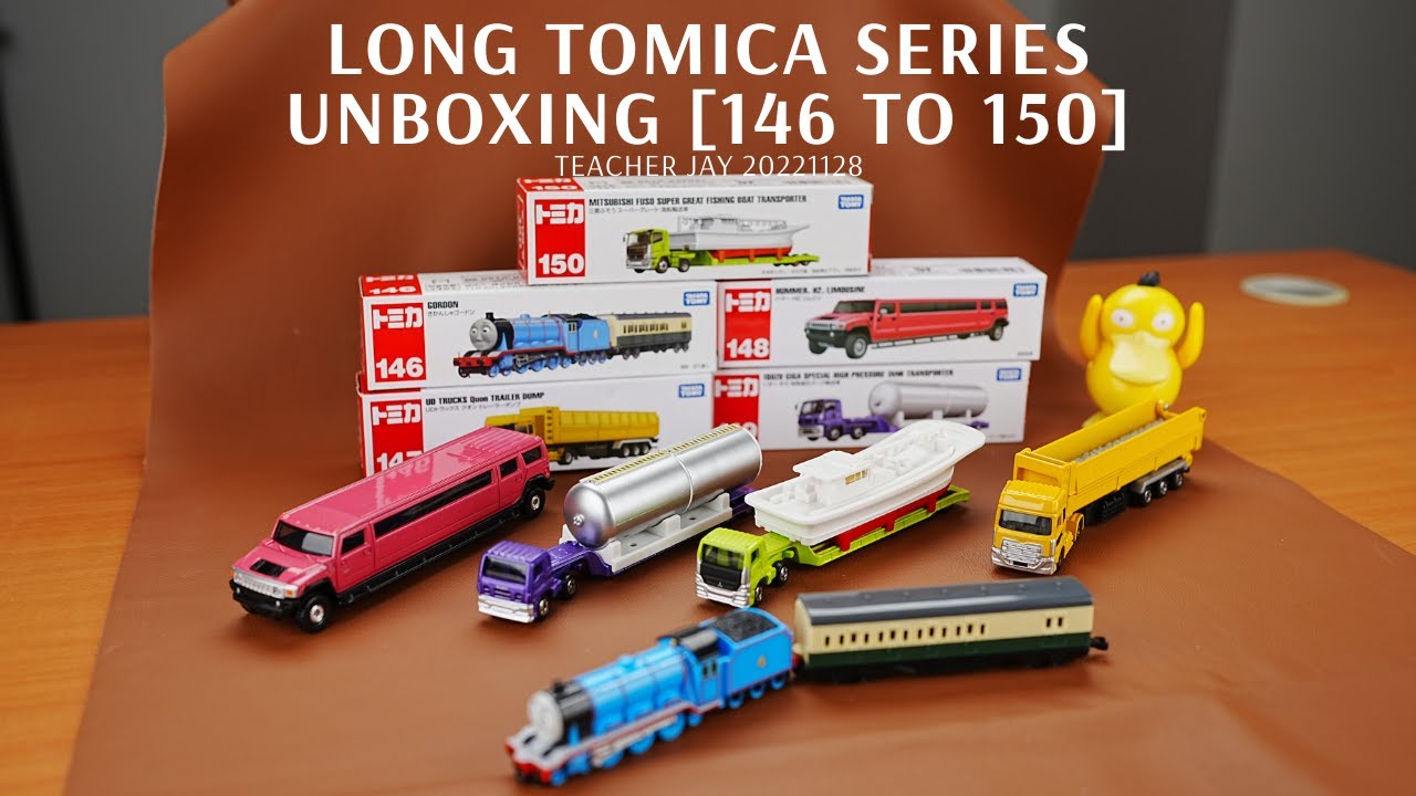 トミカ Long Tomica [146 To 150] | 開封 Unboxing 开箱 | 加长版 重型车辆 火车 | 玩具車 Toy ...