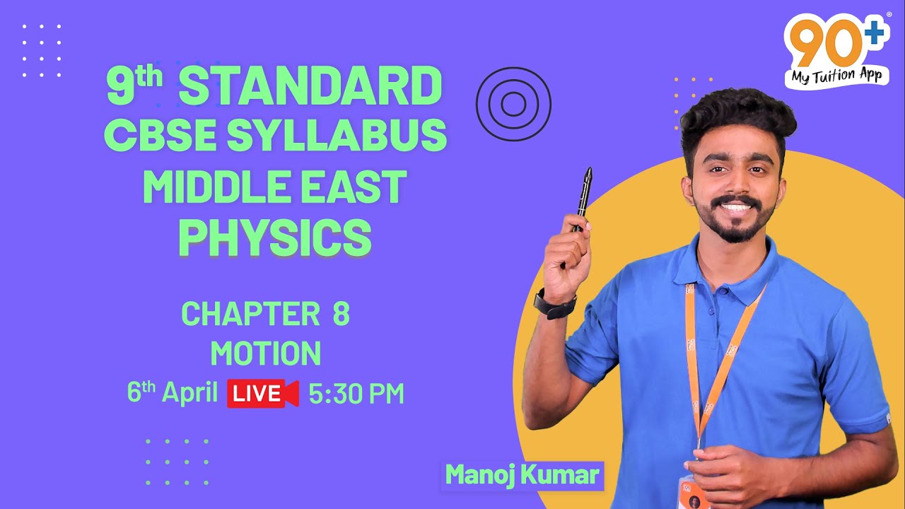 CLASS 9 | PHYSICS | CBSE SYLLABUS | MIDDLE EAST | CHAPTER 8 | MOTION ...