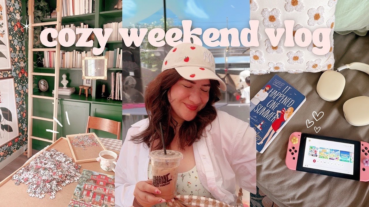 Cozy Weekend Vlog 📖🤎☕️ reading, gaming, hobbies, and slooowing it down ...
