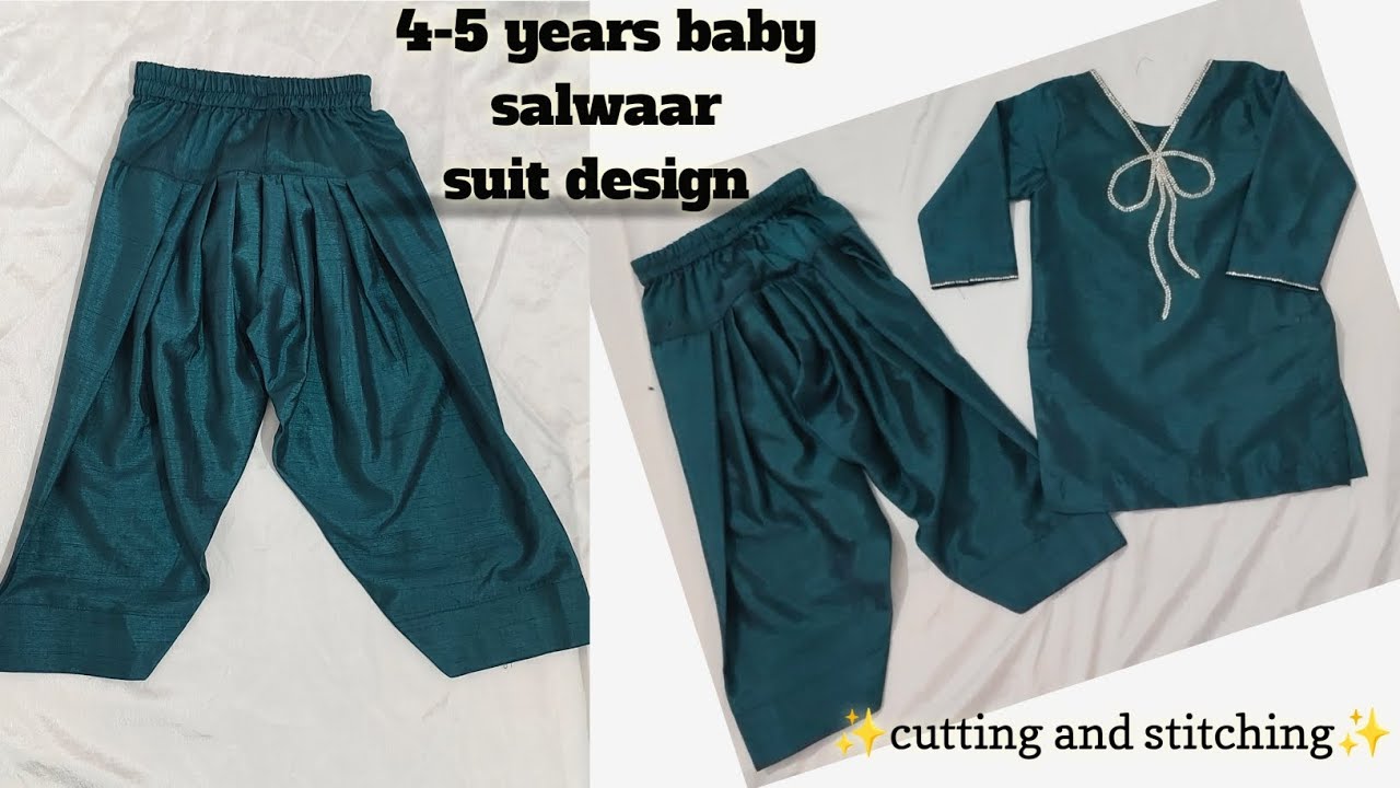 4-5 years baby farshi salwaar suit cutting and stitching 💞 baby dress ...