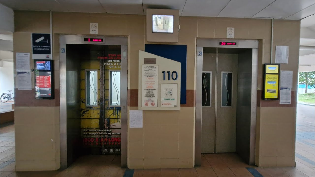 (HDB lifts in a condominium?) Fujitec lifts at Blocks 108 and 110 ...