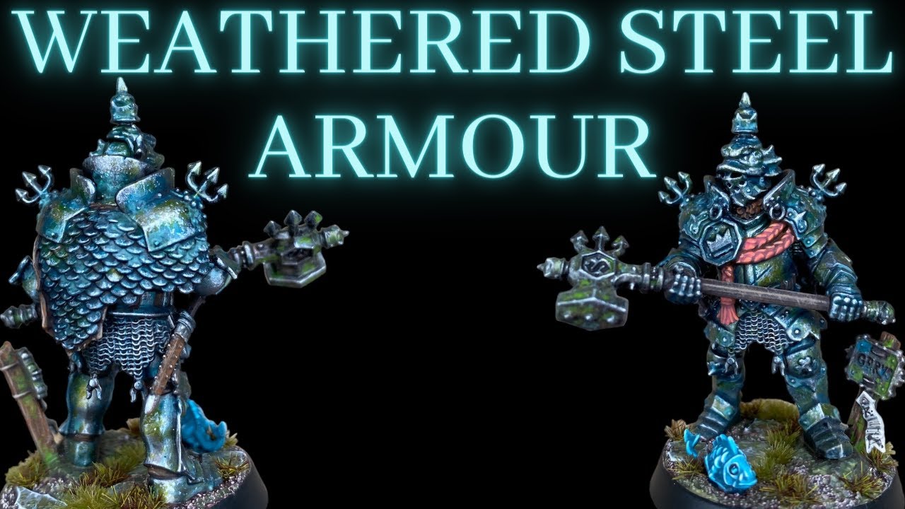 How to Paint WEATHERED STEEL ARMOUR - YouTube