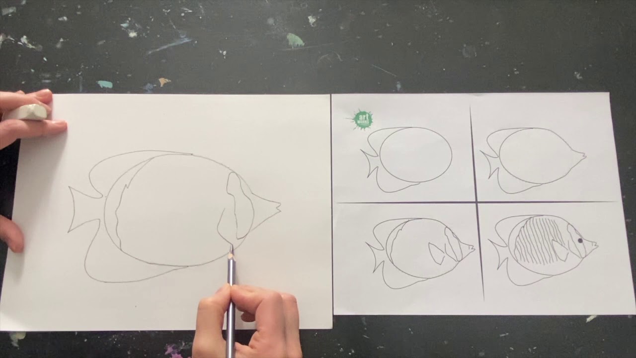How to draw a tropical fish - YouTube