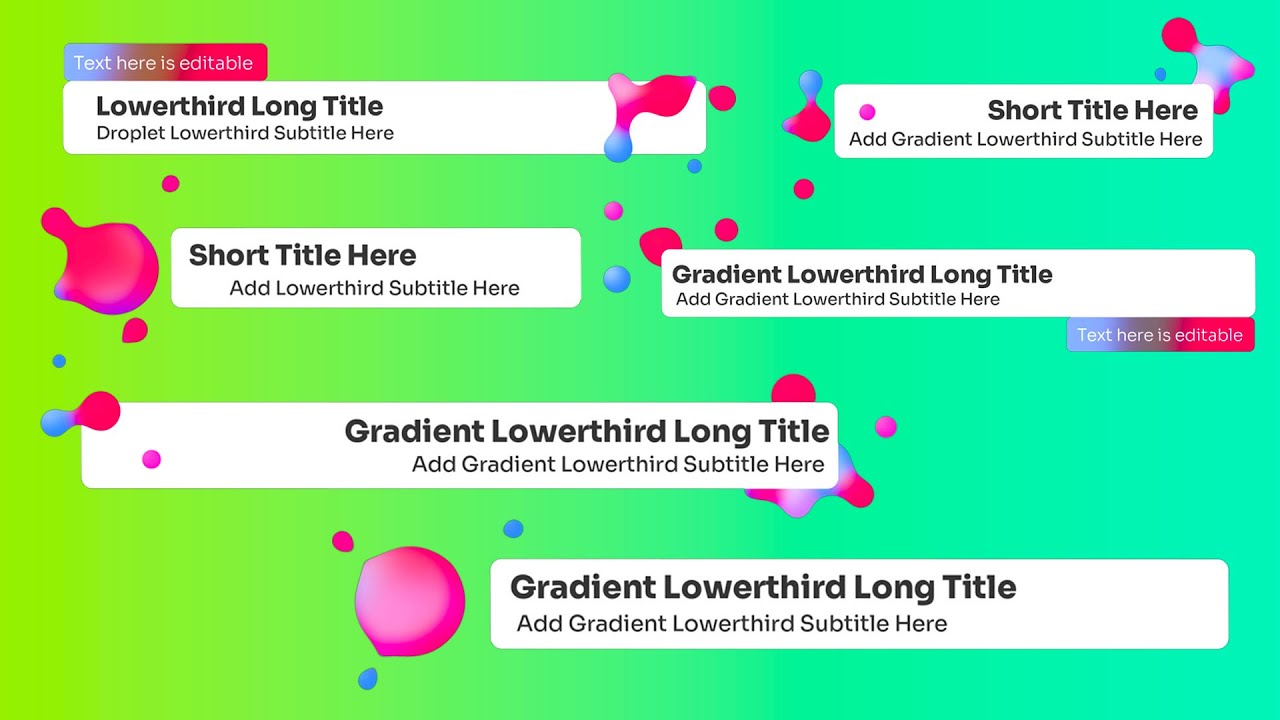 Top 6 Gradient Green Screen Lower Thirds | Gradient Lower Thirds ...