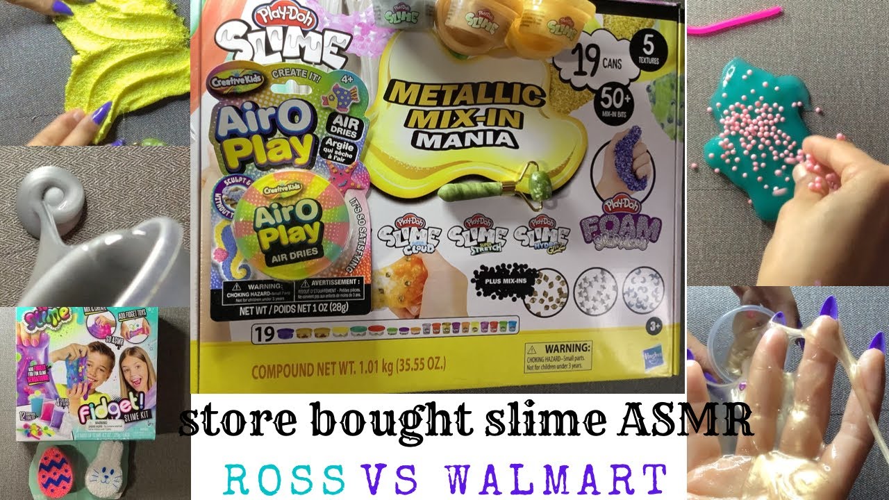 ASMR my first slime video no talking !! 🤓 store bought watery slime ...