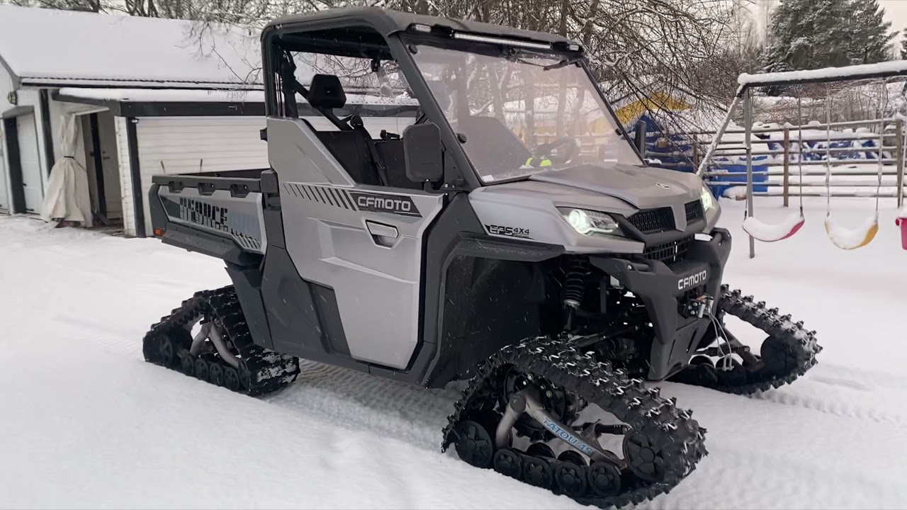 CF Moto U-Force 1000 on tracks - YouTube