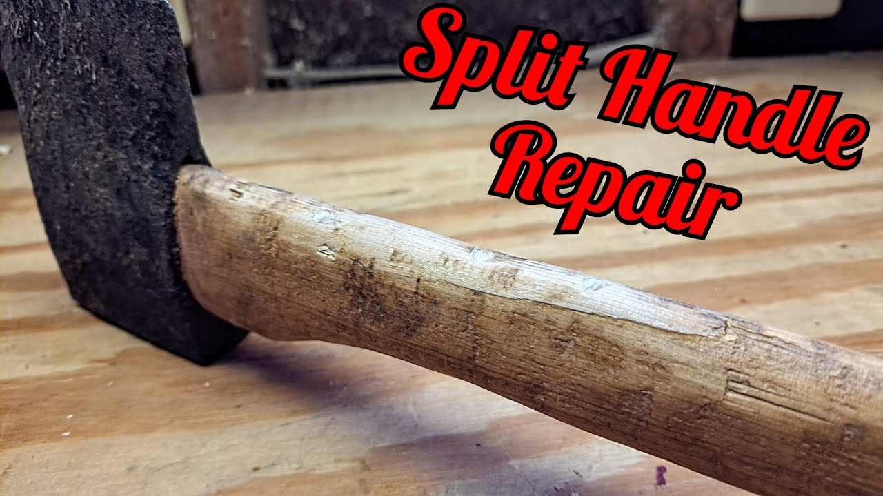 Repairing a Split Wooden Handle on a Hatchet - YouTube