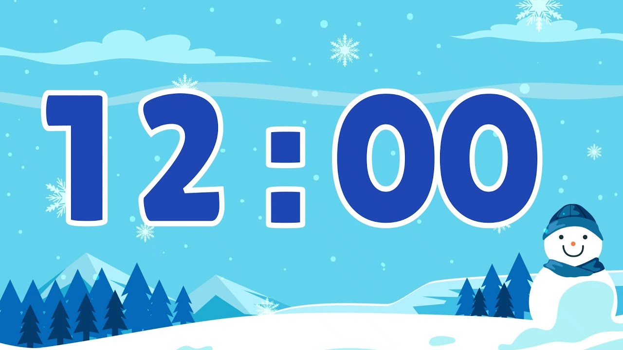 12 Minute Winter Timer (Countdown Clock With Ending Music) - YouTube
